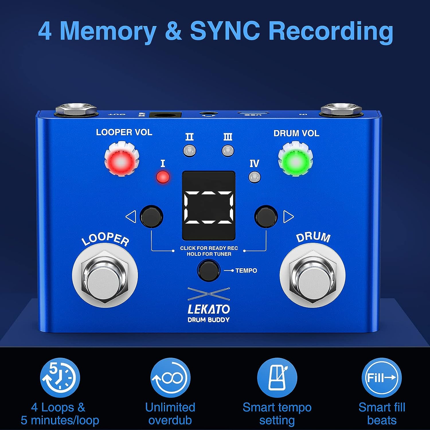 LEKATO Drum Buddy V2 Looper Tuner Drum Effects – LEKATO - Buy Musical ...
