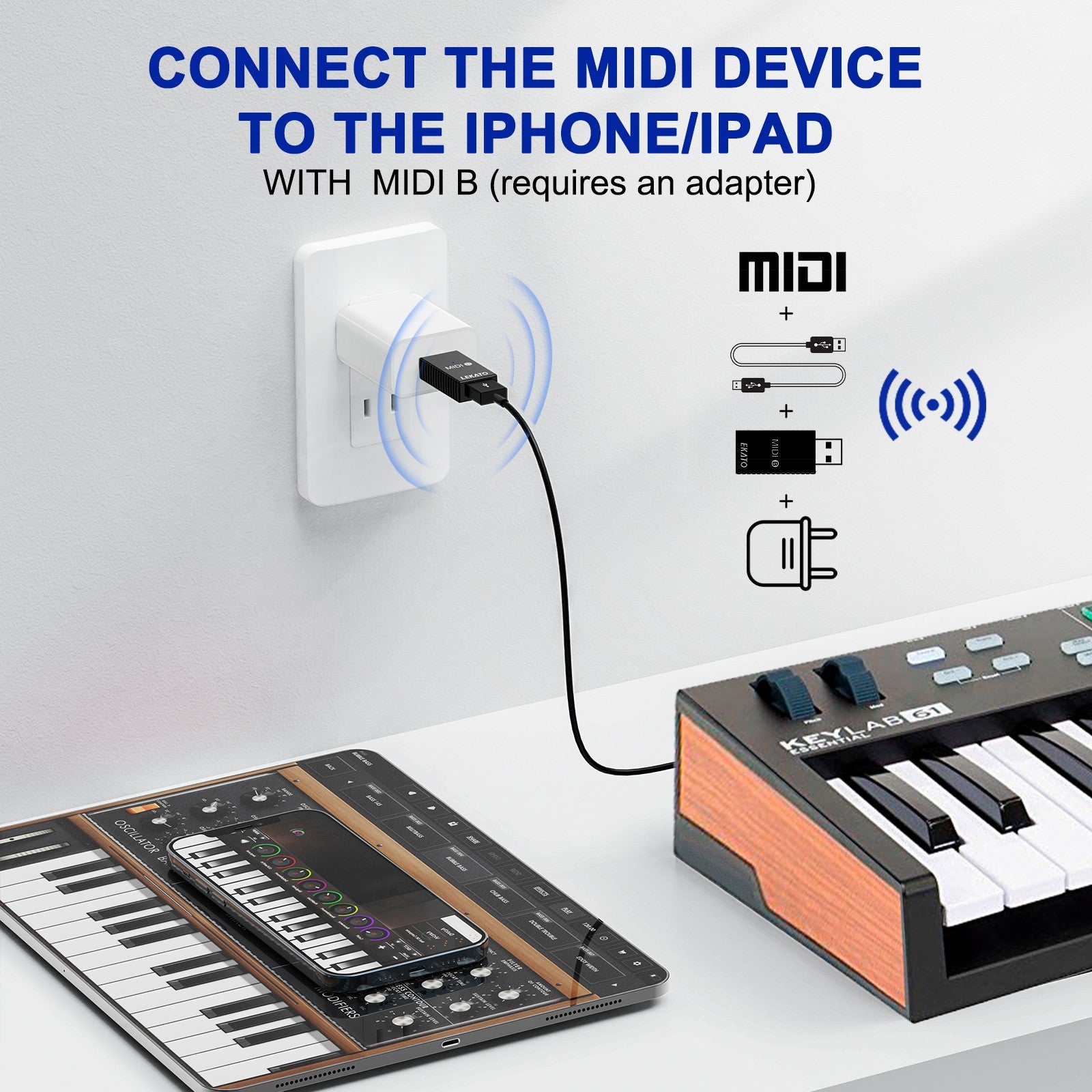 LEKATO Bluetooth Wireless MIDI Adapter – LEKATO - Buy Musical ...