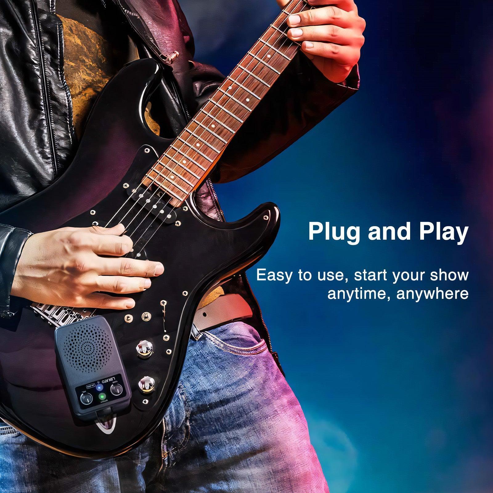 LEKATO JA-05G Electric Guitar Amp 5W Bluetooth 4 Effects Clean Distort ...