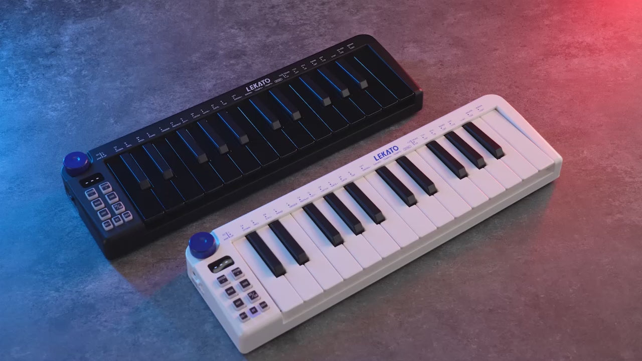LEKATO SMK-25 MINI 25 Key MIDI Semi Weighted Keyboard Controller Bluet ...