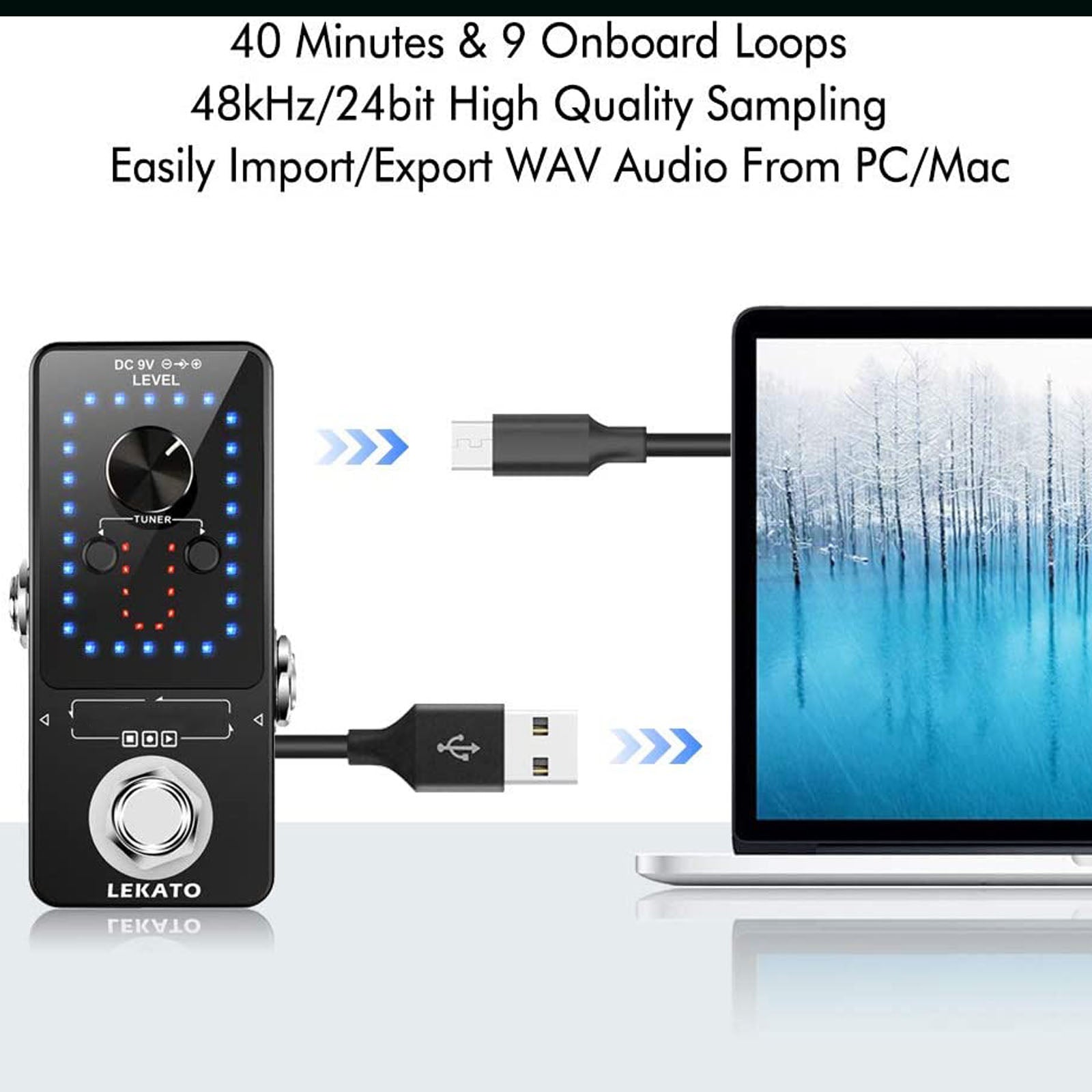 LEKATO Guitar Effect Pedal Looper 9 Loops 40 Mins | LEKATO - Buy ...
