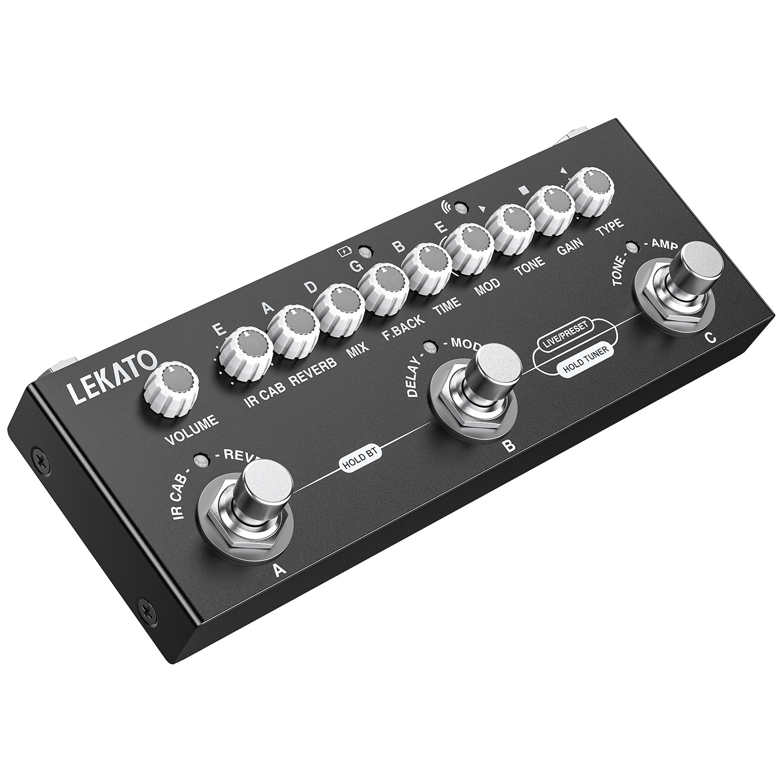 LEKATO Cube Baby Electric Bass Acoustic Guitar Multi-Effect Pedal 9 Pr ...