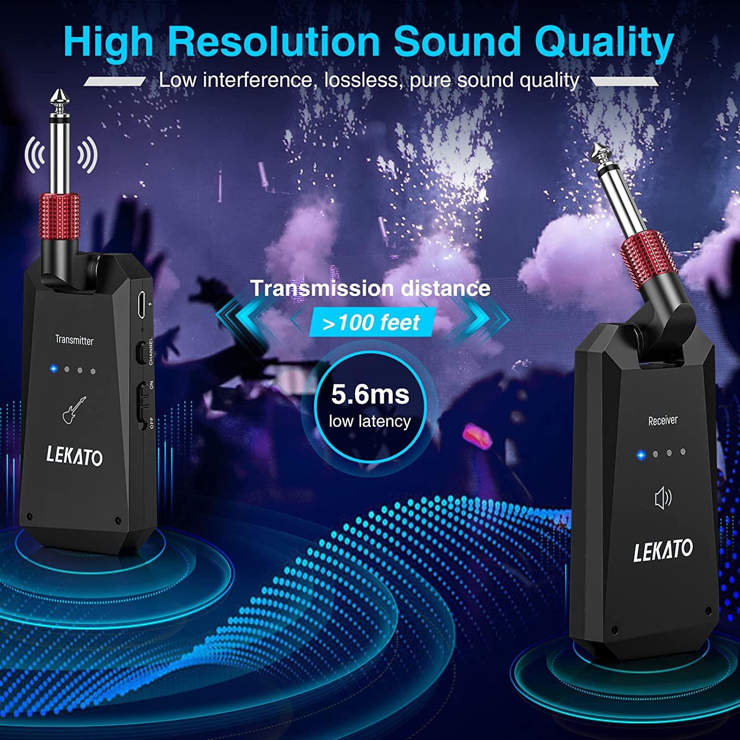 LEKATO WS-90 5.8G Wireless Guitar System Transmitter Receiver – LEKATO ...
