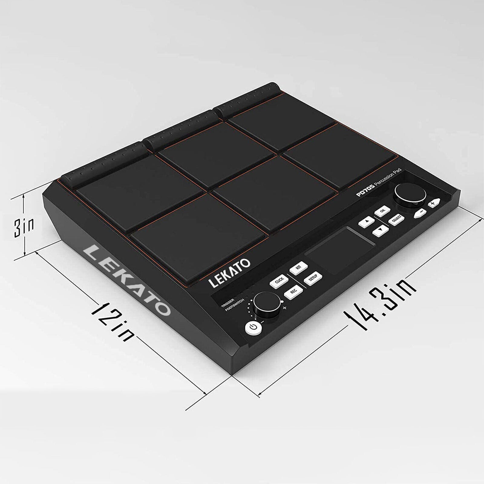 LEKATO PD705 Electric Percussion Pad Drum 9-Trigger Sample Multipad ...